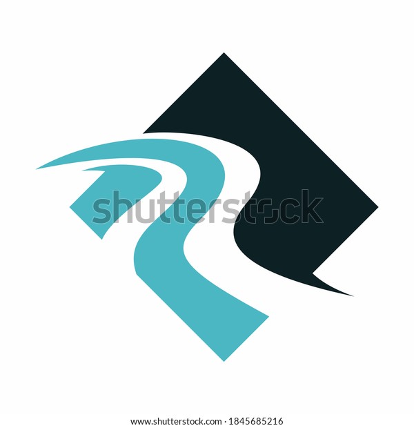 Letter R River Logo Simple Clean Stock Vector (Royalty Free) 1845685216 ...