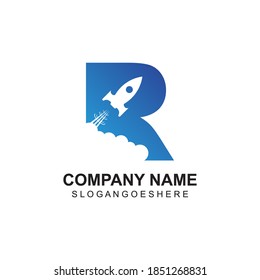 Letter R Rocket Logo Template Design Stock Vector (Royalty Free) 1851268831