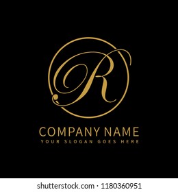 Letter R Script Initial Luxury Logo Stock Vector (Royalty Free ...