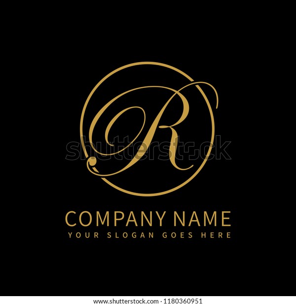 Letter R Script Initial Luxury Logo Stock Vector (Royalty Free ...