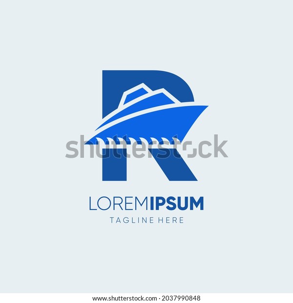 Letter R Ship Logo Design Vector Stock Vector (Royalty Free) 2037990848 ...