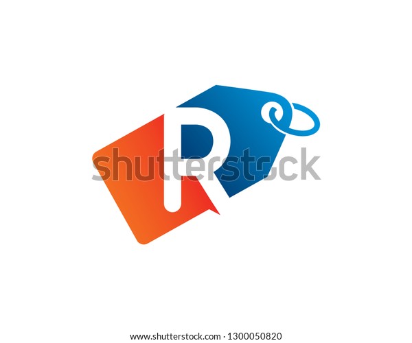 Letter R Shop Logo Template Icon Stock Vector (Royalty Free) 1300050820 ...