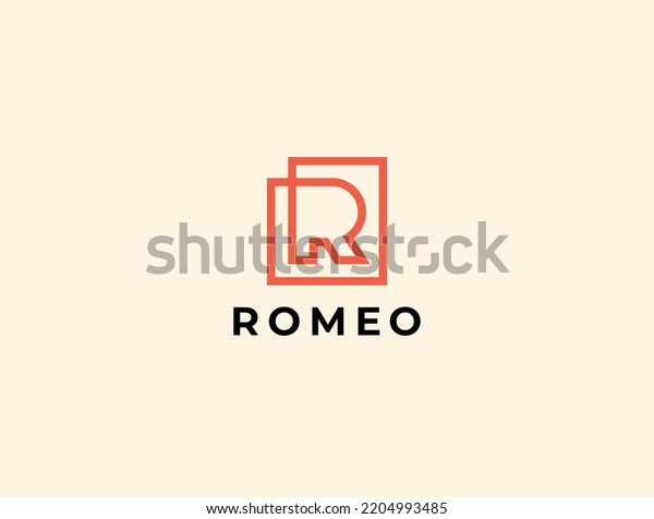 Letter R Square Logo Design Modern Stock Vector (Royalty Free ...