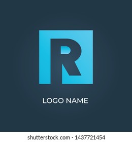 Letter R Square Logo Isolated Alphabet Stock Vector (Royalty Free ...