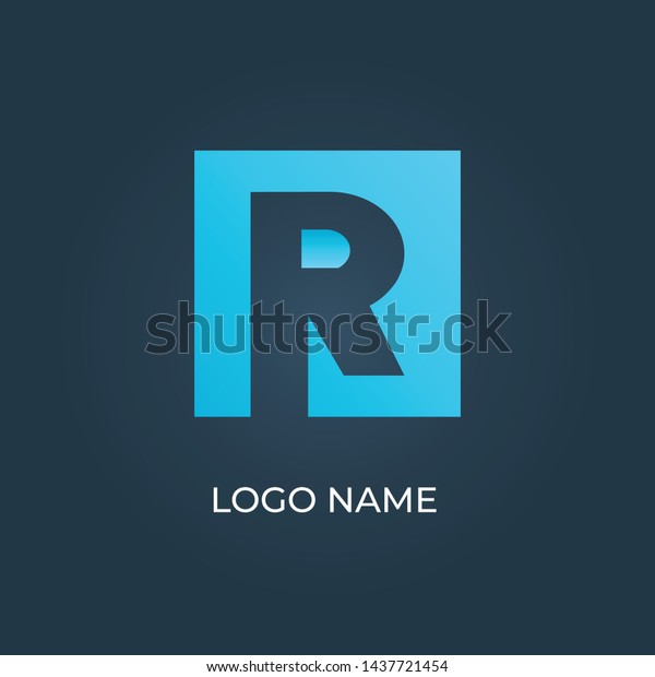 Letter R Square Logo Isolated Alphabet Stock Vector (Royalty Free ...