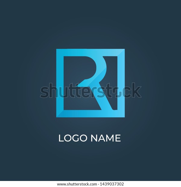 Letter R Square Logo Isolated Alphabet Stock Vector (Royalty Free ...