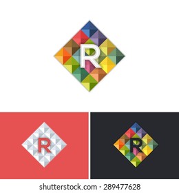 Letter R Symbol Triangle Low Poly Stock Vector (Royalty Free) 289477628