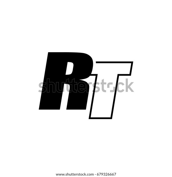 Letter R T Logo Overlapping Black Stock Vector (Royalty Free) 679326667 ...