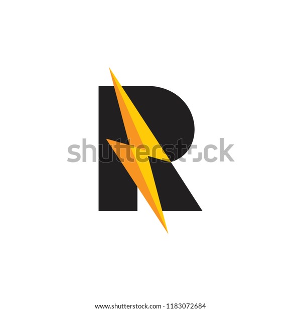 Letter R Thunder Design Logo Vector Stock Vector (Royalty Free ...