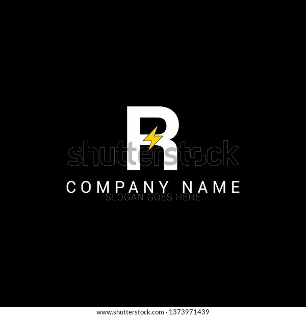Letter R Thunder Voltage Logo Vector Stock Vector (Royalty Free ...