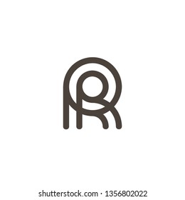 Letter R Vector Line Logo Design: vector de stock (libre de regalías ...
