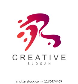 Letter R Water Splash Vector Logo Stock Vector (Royalty Free ...