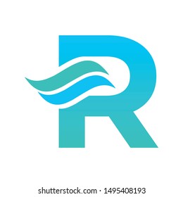 Letter R Wave Logo Vector Logotype Stock Vector (Royalty Free ...