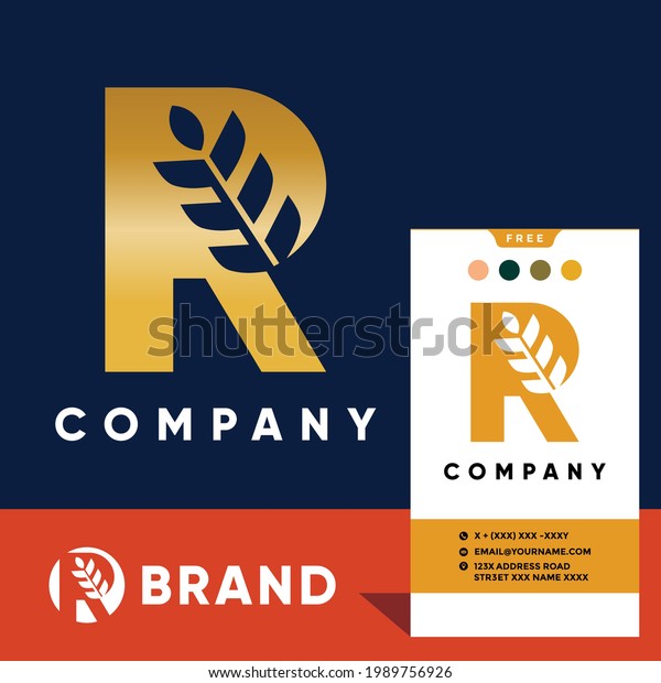 Letter R Wheat Logo Design Vector Stock Vector (Royalty Free ...