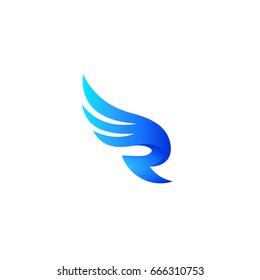 Letter R Wing Logo Stock Vector (Royalty Free) 666310753 | Shutterstock