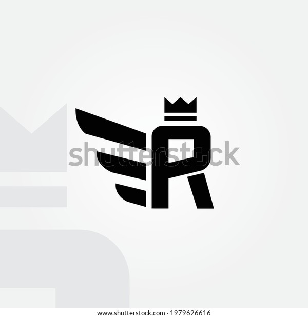 Letter R Wings Logo Crown Vector Stock Vector (Royalty Free) 1979626616