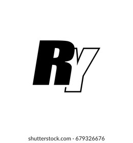 Letter R Y Logo Overlapping Black Stock Vector (Royalty Free) 679326676 ...
