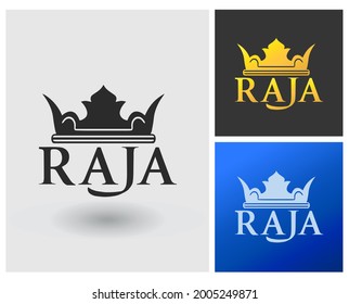 Letter Raja Text Illustration Logo Idea Stock Vector (Royalty Free ...
