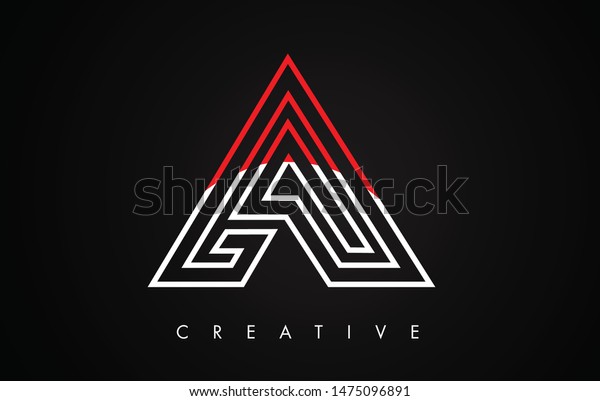Letter Red Black Design Logo Letter Stock Vector (Royalty Free ...