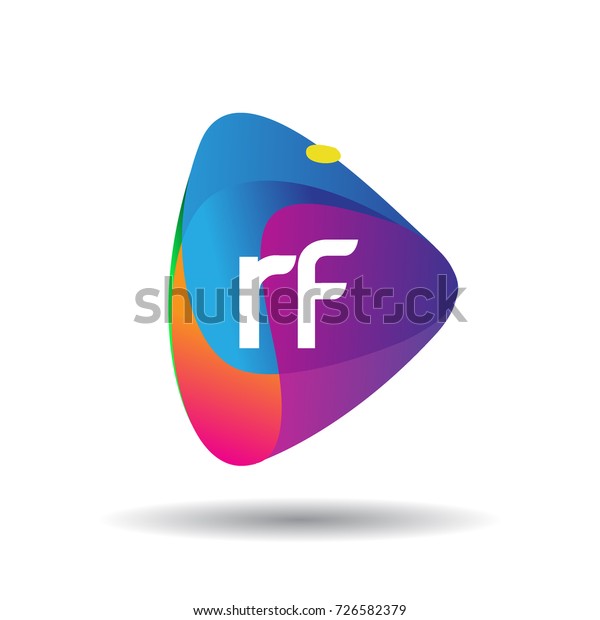Letter Rf Logo Colorful Splash Background Stock Vector (Royalty Free ...