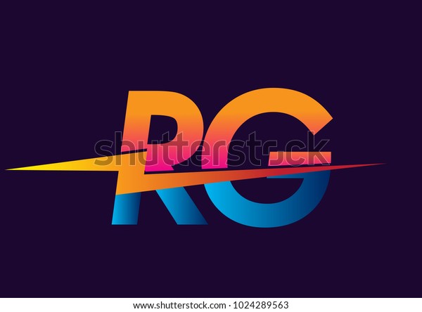 Letter Rg Logo Lightning Icon Letter Stock Vector (Royalty Free ...