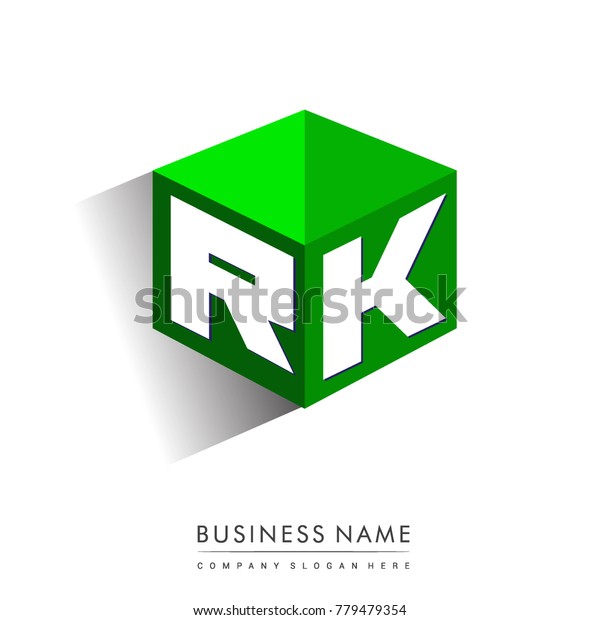 Letter Rk Logo Hexagon Shape Green Stock Vector (Royalty Free) 779479354