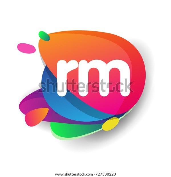 Letter Rm Logo Colorful Splash Background Stock Vector (Royalty Free ...