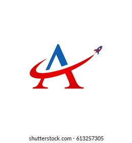 Letter Rocket Logo Design Stock Vector (Royalty Free) 613257305 | Shutterstock