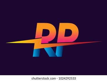 Letter Rp Logo Lightning Icon Letter Stock Vector (Royalty Free ...