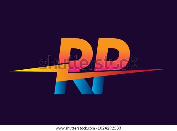 Letter Rp Logo Lightning Icon Letter Stock Vector (Royalty Free) 1024292533