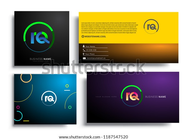 Letter Rq Logotype Colorful Circle Letter Stock Vector (Royalty Free ...