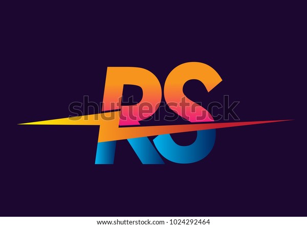 Letter Rs Logo Lightning Icon Letter Stock Vector (Royalty Free) 1024292464