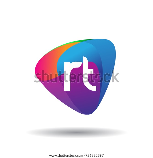 Letter Rt Logo Colorful Splash Background Stock Vector (Royalty Free ...