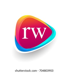 Letter Rw Logo Triangle Shape Colorful Stock Vector (Royalty Free ...