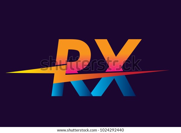 Letter Rx Logo Lightning Icon Letter Stock Vector (Royalty Free ...