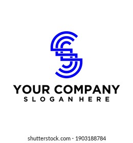 Letter S 3 Lines Design Concept Stock Vector (Royalty Free) 1903188784 ...