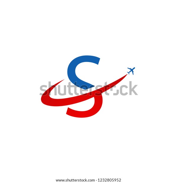 Letter S Aeroplane Vector Red Blue Stock Vector (Royalty Free ...