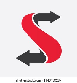 Letter S Arrow Logo Design Stock Vector (Royalty Free) 1343430287 ...