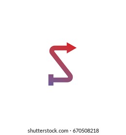 Letter S Arrow Logo Design Stock Vector (Royalty Free) 670508218 ...