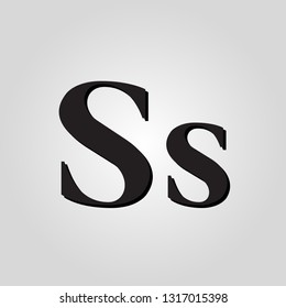 Letter S Black Stock Vector (Royalty Free) 1317015398
