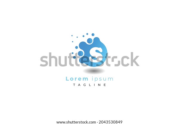 Letter S Blue Colour Creative Simple Stock Vector (Royalty Free ...