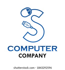 Letter S Computer Mouse Logo Template Stock Vector (Royalty Free ...