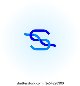 Letter S Dna Linear Vector Logo Stock Vector (Royalty Free) 1654228300