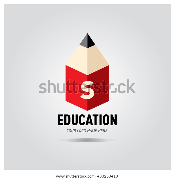 Letter S Education Logo Concept Pencil Stock Vector (Royalty Free ...