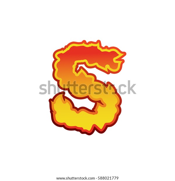 Letter S Fire Flames Font Lettering Stock Vector (Royalty Free ...