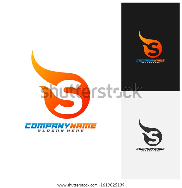 Letter S Fire Logo Design Vector Stock Vector (Royalty Free) 1619025139 ...