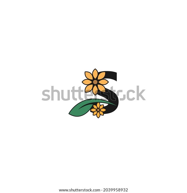 Letter S Flower Icon Logo Design Stock Vector (Royalty Free) 2039958932 ...