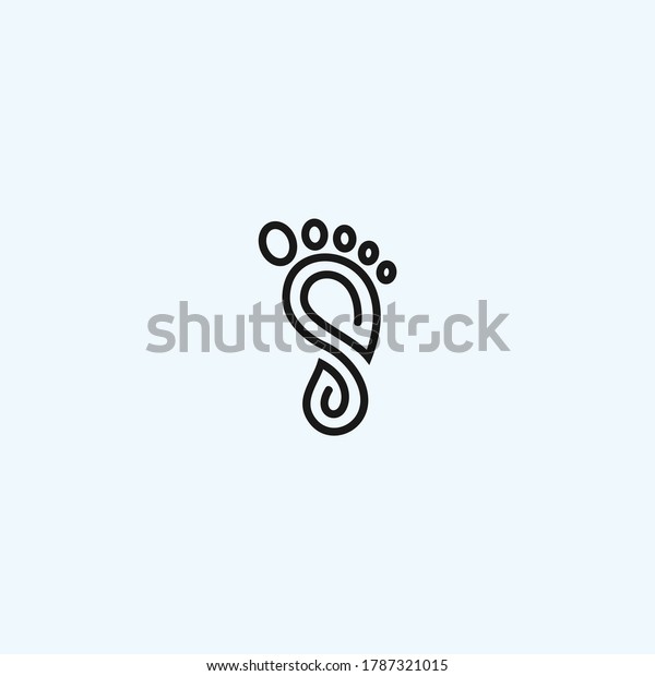 Letter S Foot Logo Design Vector Stock Vector (Royalty Free) 1787321015 ...