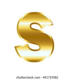 Letter S Gold Solid Alphabet Stock Illustration 157971995