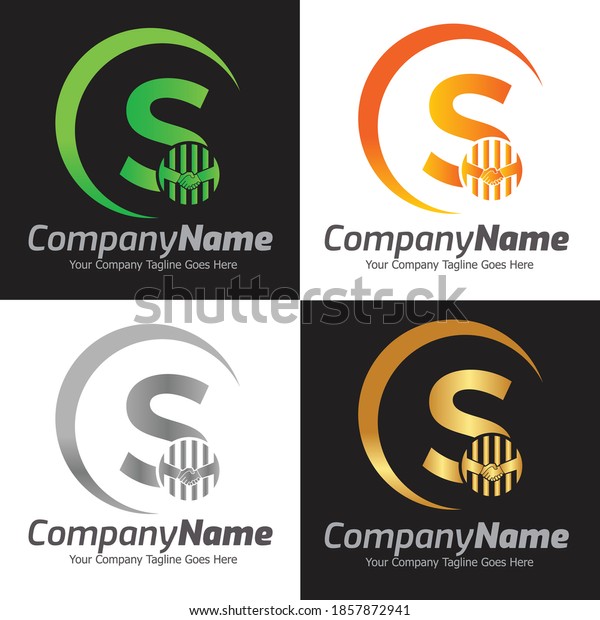 Letter S Hand Shake Logo Template Stock Vector (Royalty Free ...